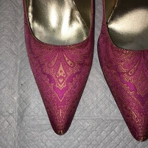 Escada | Shoes | Escada Pink Paisley Heels | Poshmark